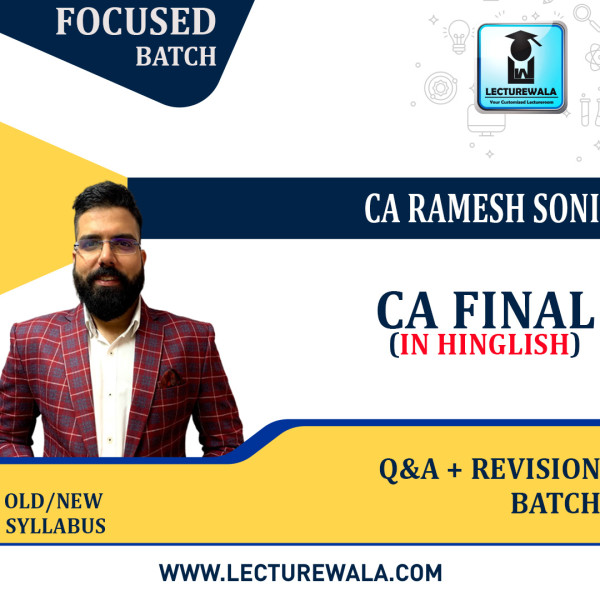 CA Final IDT Q&A Focused Batch In hinglish By CA Ramesh Soni